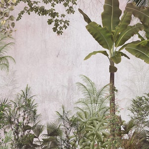 Jungle Tropical Wall Mural Peel and Stick Wallpaper Palm Trees Mural ...