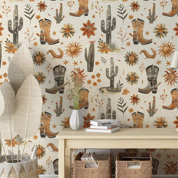 Western Self Adhesive Wallpaper - Etsy