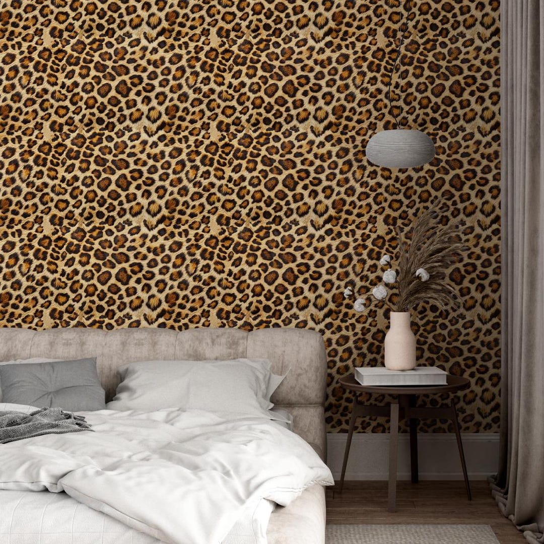 Leopard Fur Peel Stick Wallpaper - Luxury, Glamour Wild Animal Print ...