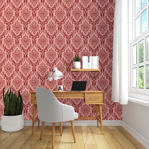 Removable Wallpaper Red Damask Wallpaper Damask Wallpaper Wall Mural ...