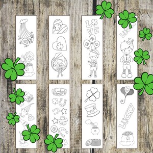 St. Patrick's Day Coloring Bookmarks, Digital Download, Coloring Pages ...