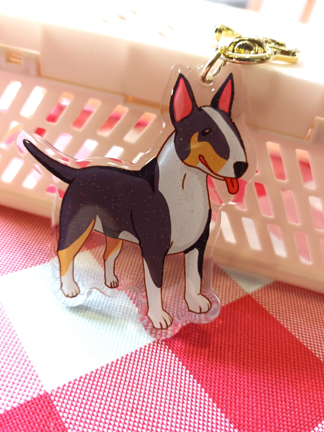 Bull Terrier Dog Breed Keychain - Etsy
