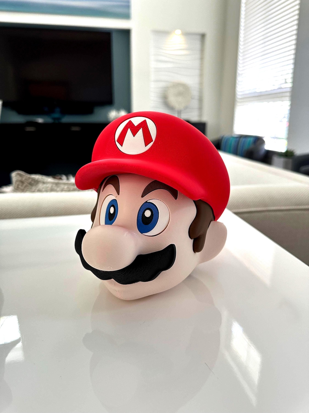 Super Mario Head Piggy Bank - 3D Printed - Mario Brothers - Money Box ...