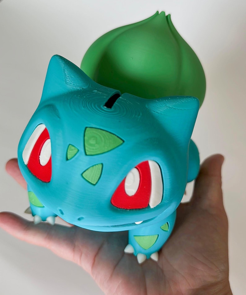 Bulbasaur Piggy Bank 3D Printed | Pokémon Inspired Coin Bank ...