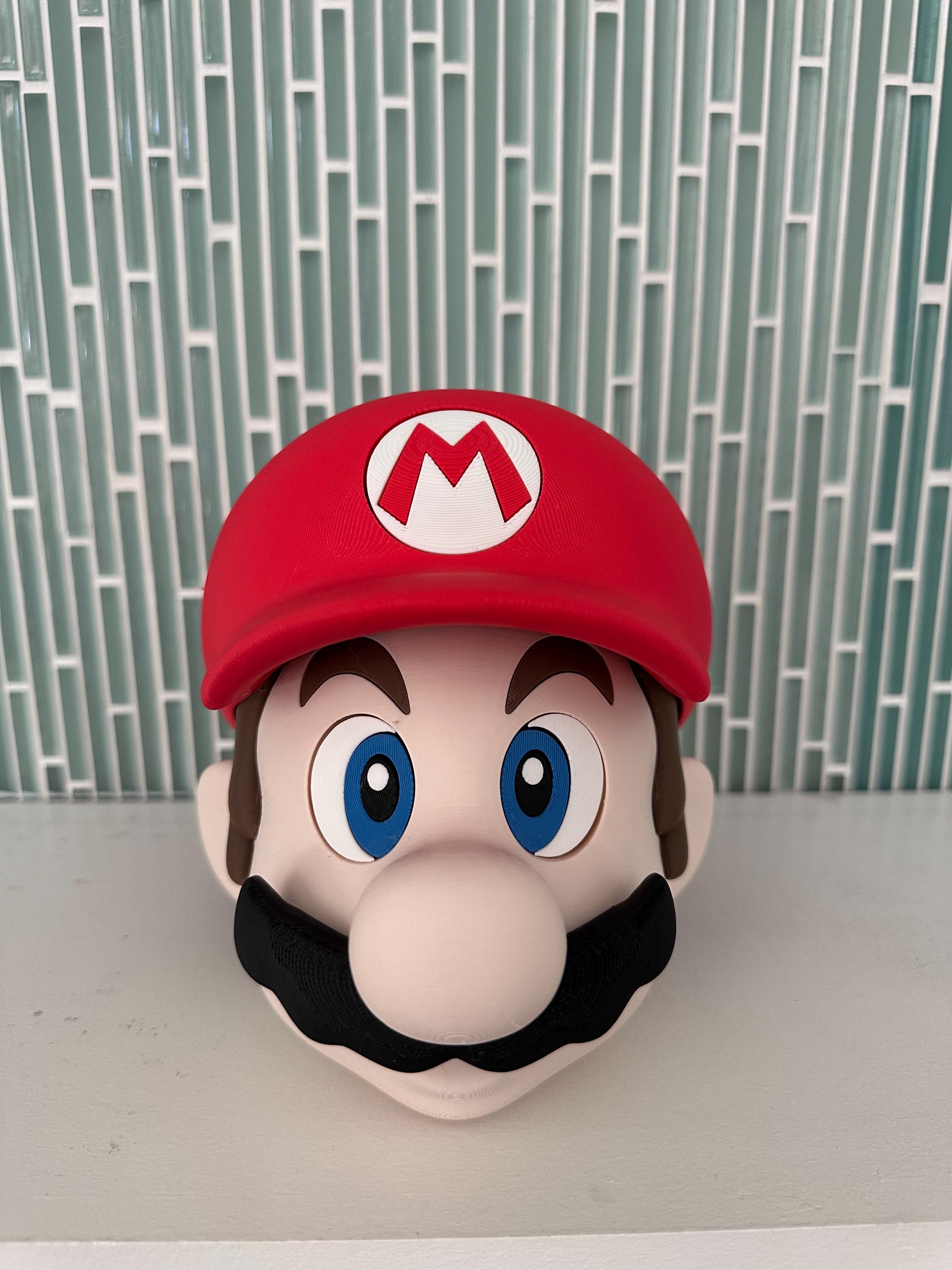 Super Mario Head Piggy Bank - 3D Printed - Mario Brothers - Money Box ...