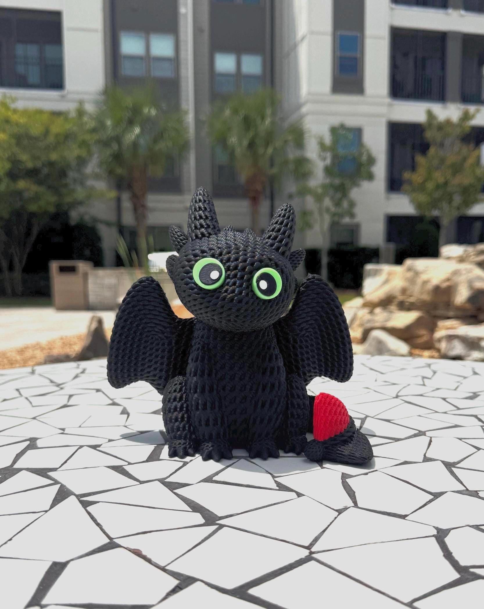 Toothless Crochet Piggy Bank – Cute Dragon Coin Bank – 3D Printed Night ...