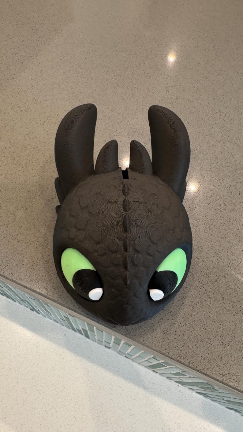Toothless Piggy Bank – Cute Dragon Coin Bank – 3D Printed Night Fury ...