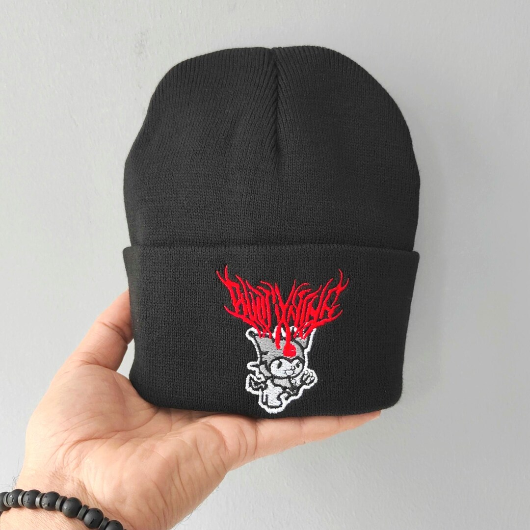 Kuromi Beanie,anime Embroidery Beanie,harajuku Clothing,edgy,teenage ...