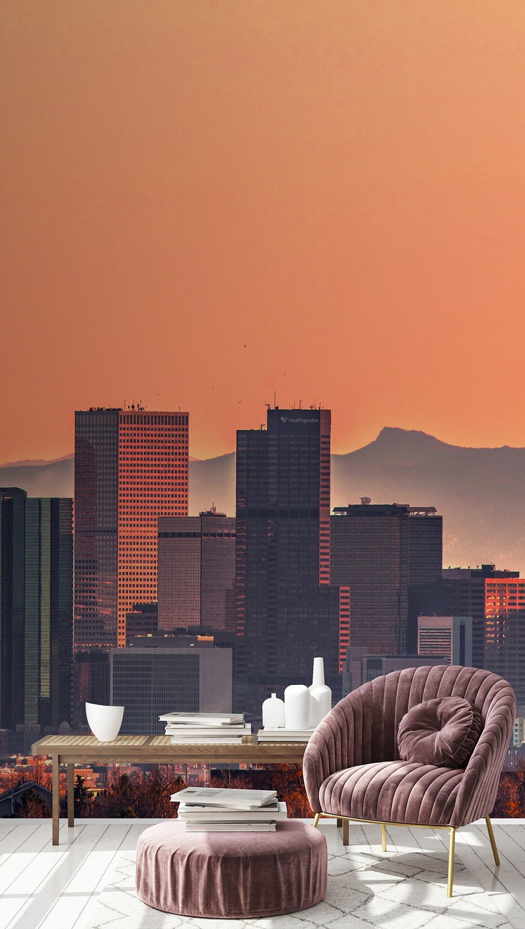 Denver Skyline Wallpaper, Cityscape | Peel and Stick, Self Adhesive ...