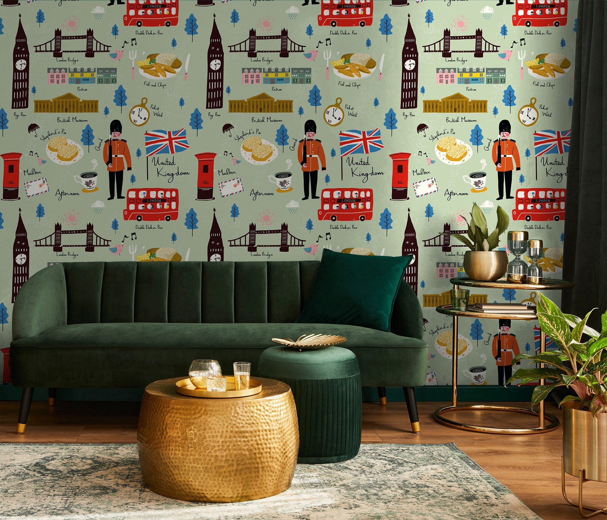 Wallpaper With UK, London Theme, United Kingdom Travel, City Pattern ...