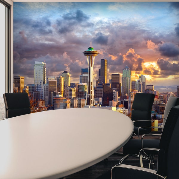 Seattle Skyline Wallpaper - Etsy