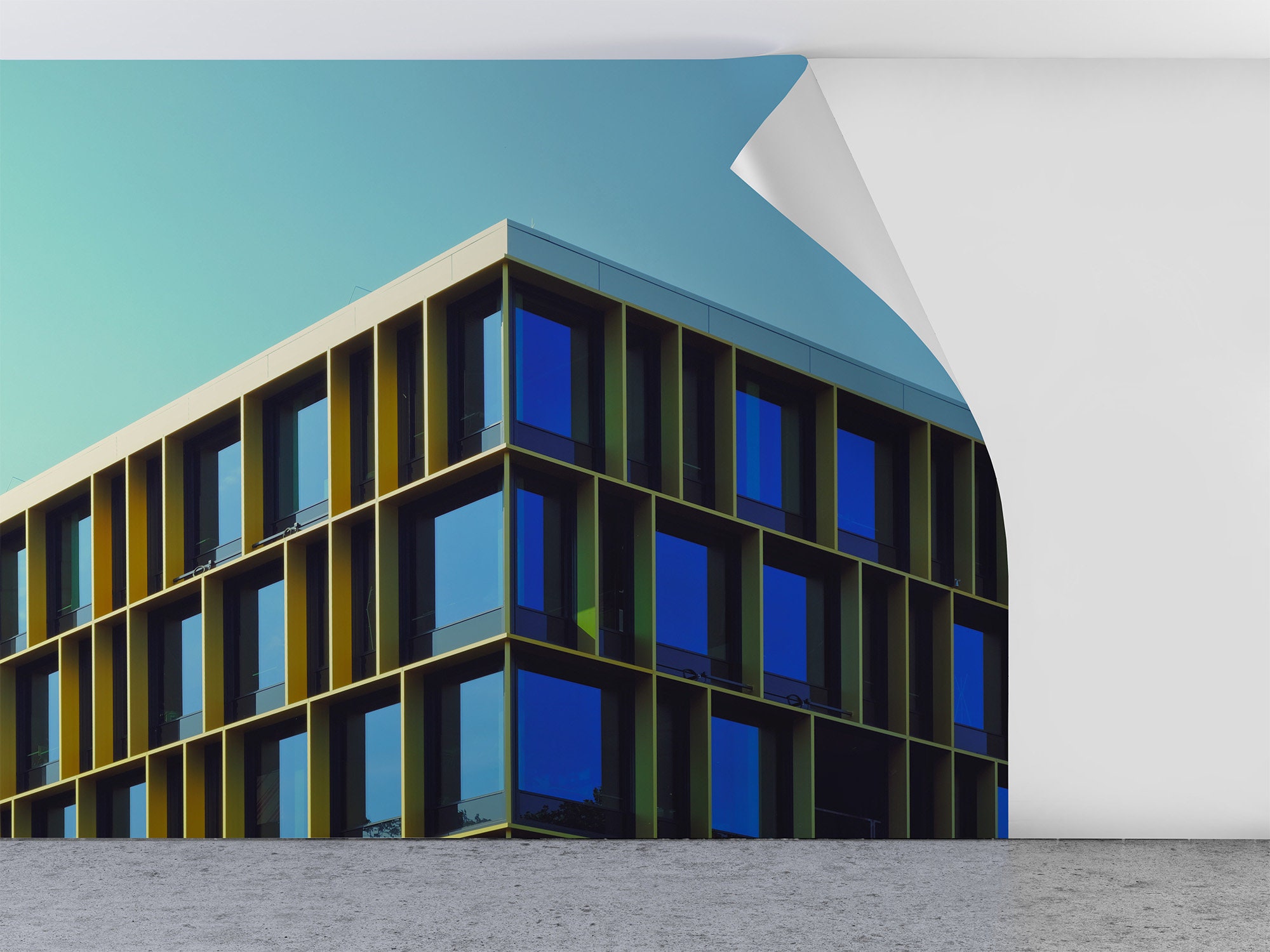 Retro Vibe Wallpaper Big Blue Windows Modern Minimalist - Etsy