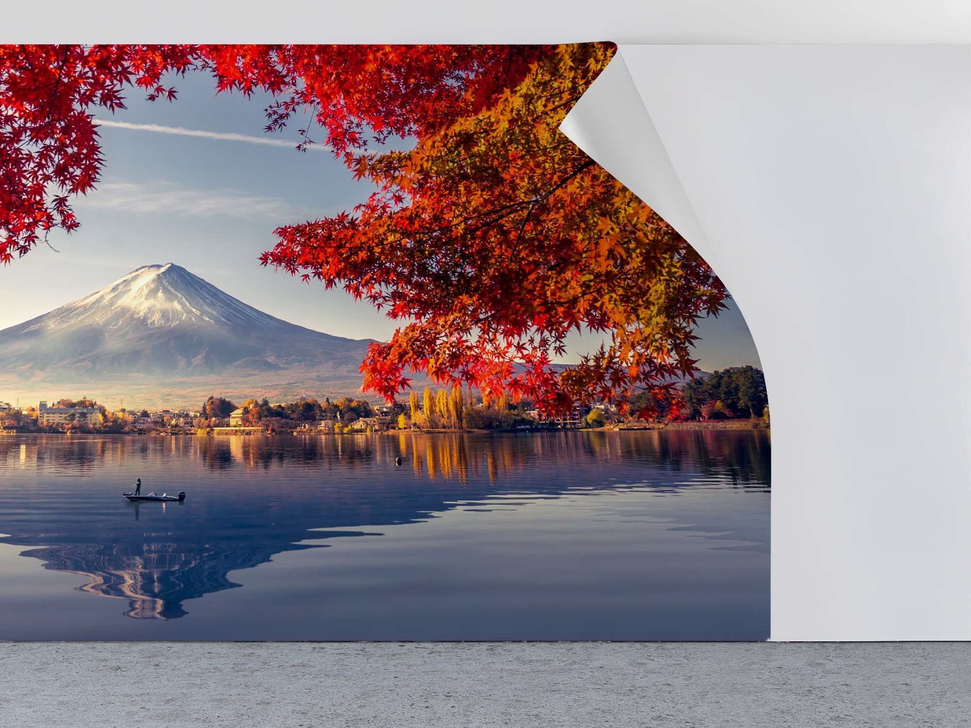 Colorful Autumn Wallpaper Mount Fuji Fog Red Leaves Japan - Etsy