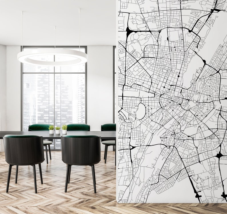 City Map Wallpaper, Streets of Munich Peel and Stick, Self Adhesive ...