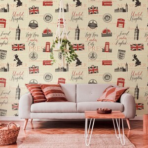 City Wallpaper With London Symbols | Peel and Stick, Self Adhesive ...