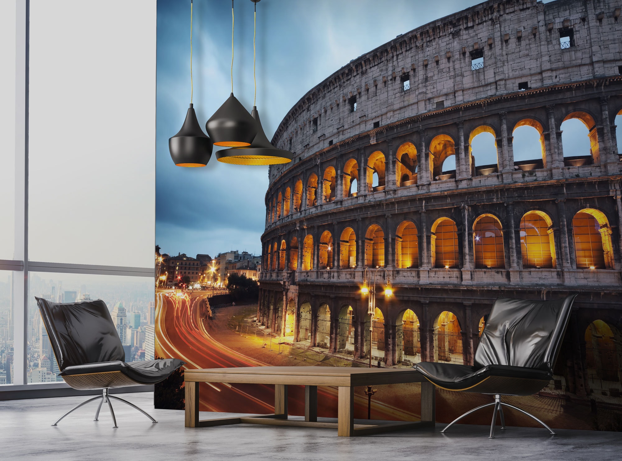 Coliseum at Night Wallpaper Rome Italy Peel and Stick - Etsy