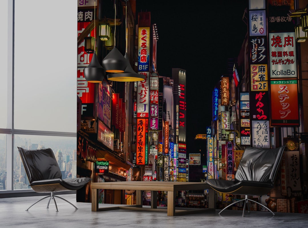 Colorful Neon Wallpaper, Kabukicho Shinjuku, Tokyo, Japan | Peel and ...