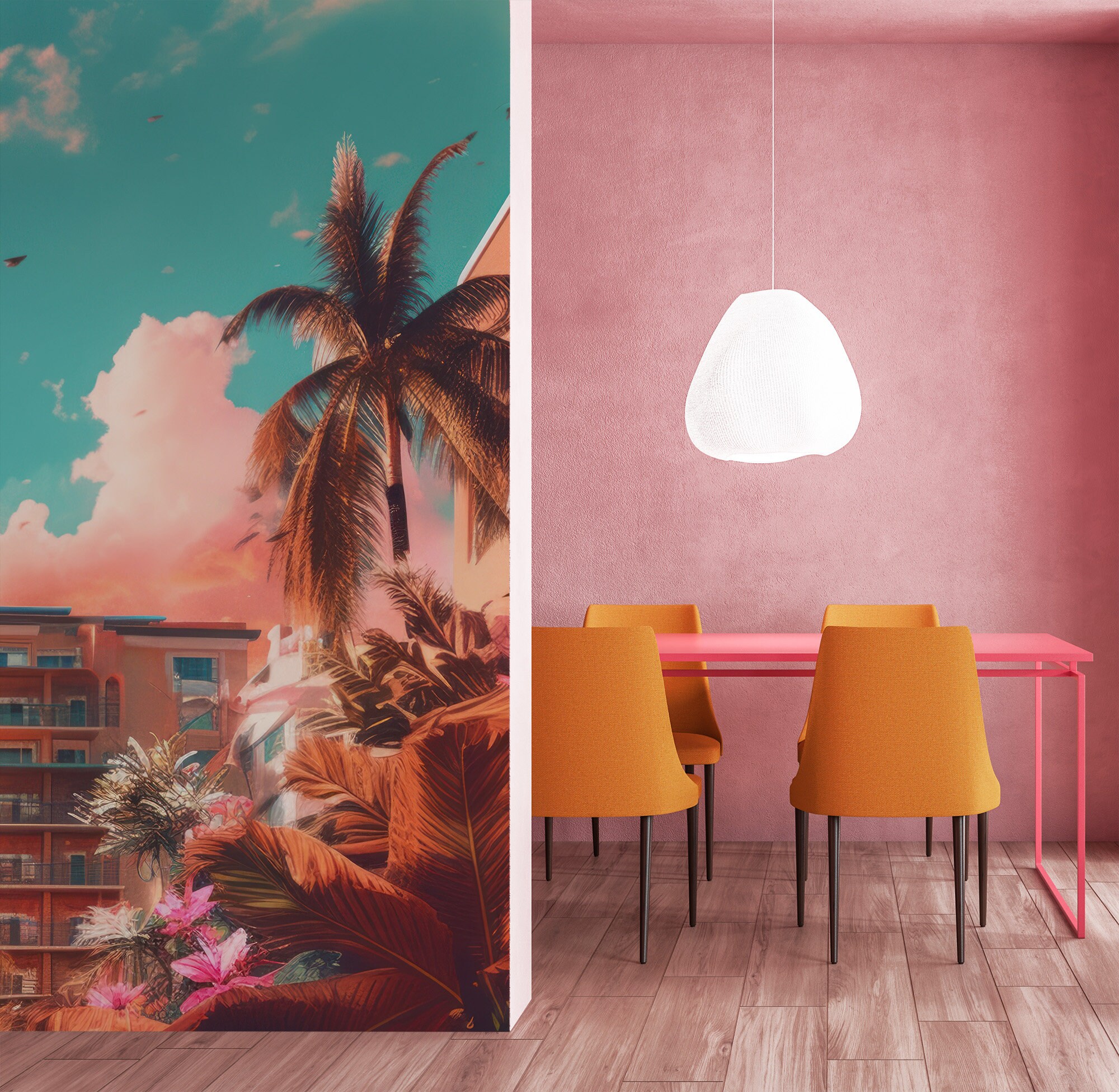 Miami Vibes Wall Mural City Wallpaper Landscape Wallpaper - Etsy