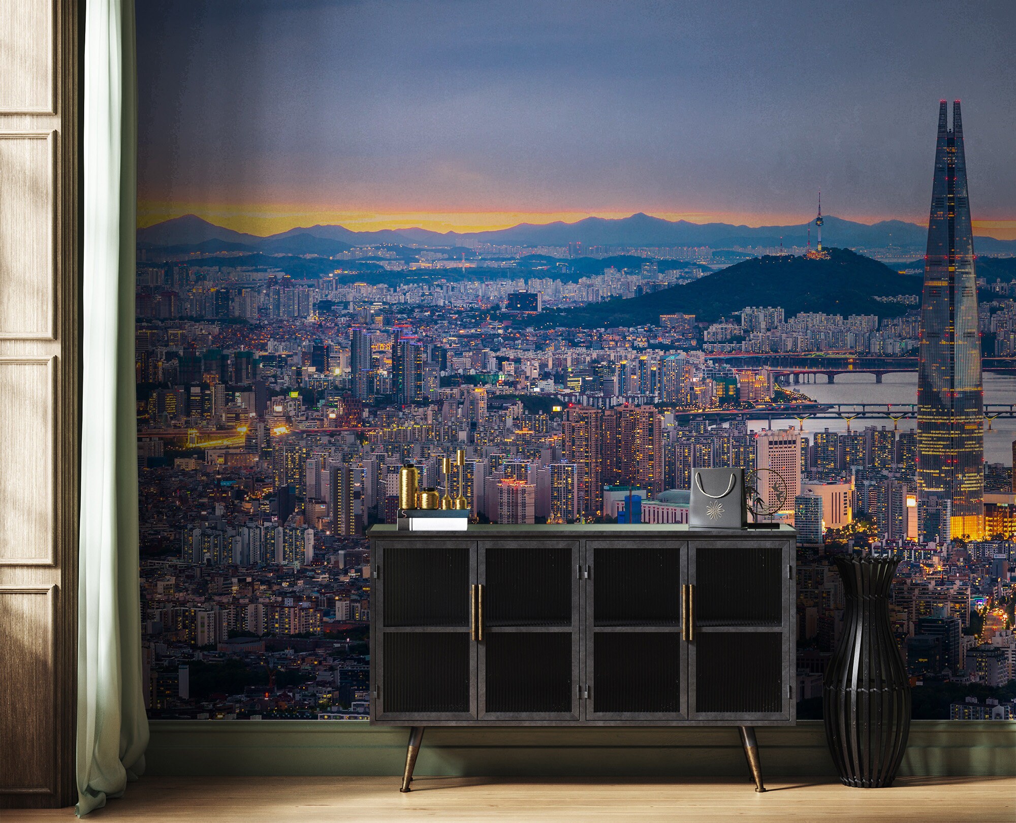 Seoul City Skyline Wallpaper, Skyscraper at Night, South Korea ...