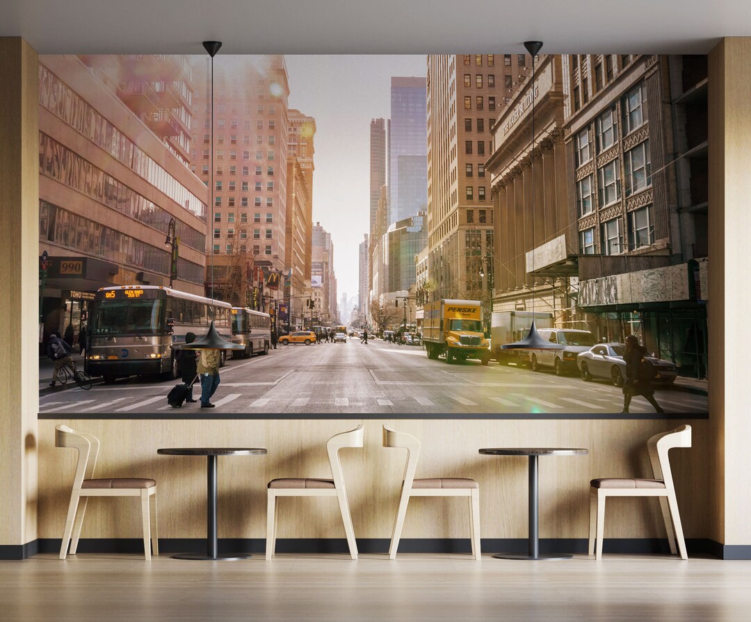 New York Wallpaper, Street View Wall Decor, NYC America | Peel and ...