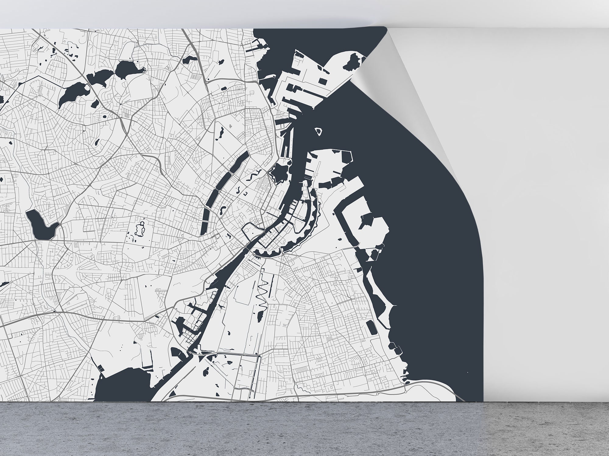 City Map Wallpaper, Streets of Copenhagen Peel and Stick, Self Adhesive ...