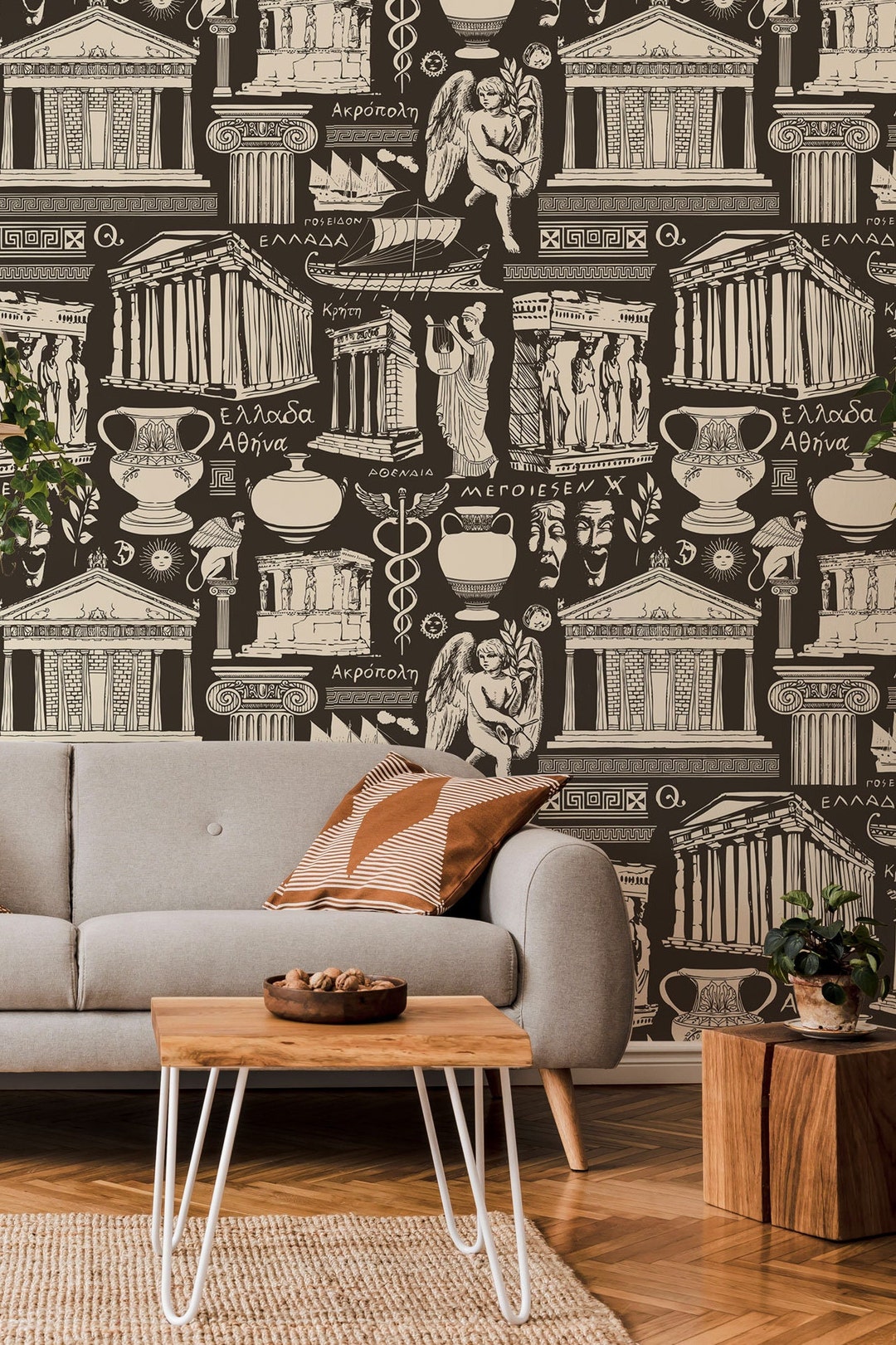 Retro Style Removable Wallpaper, Ancient Rome Theme | Peel & Stick ...