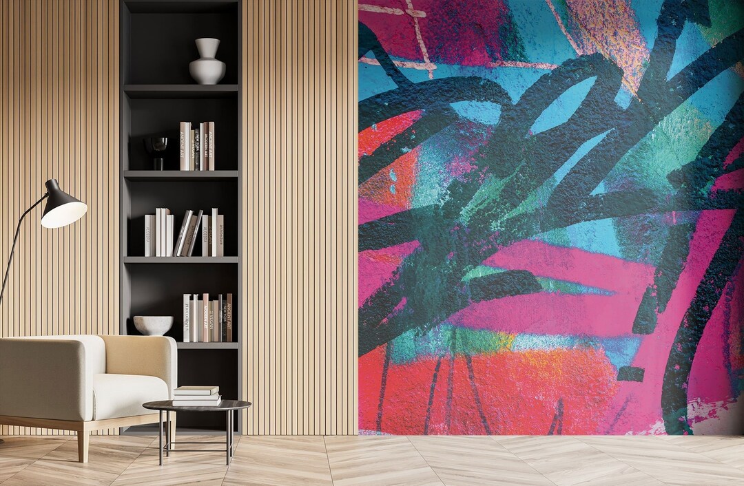 Colorful Graffiti Wallpaper, Modern City Abstract Street Art | Peel and ...