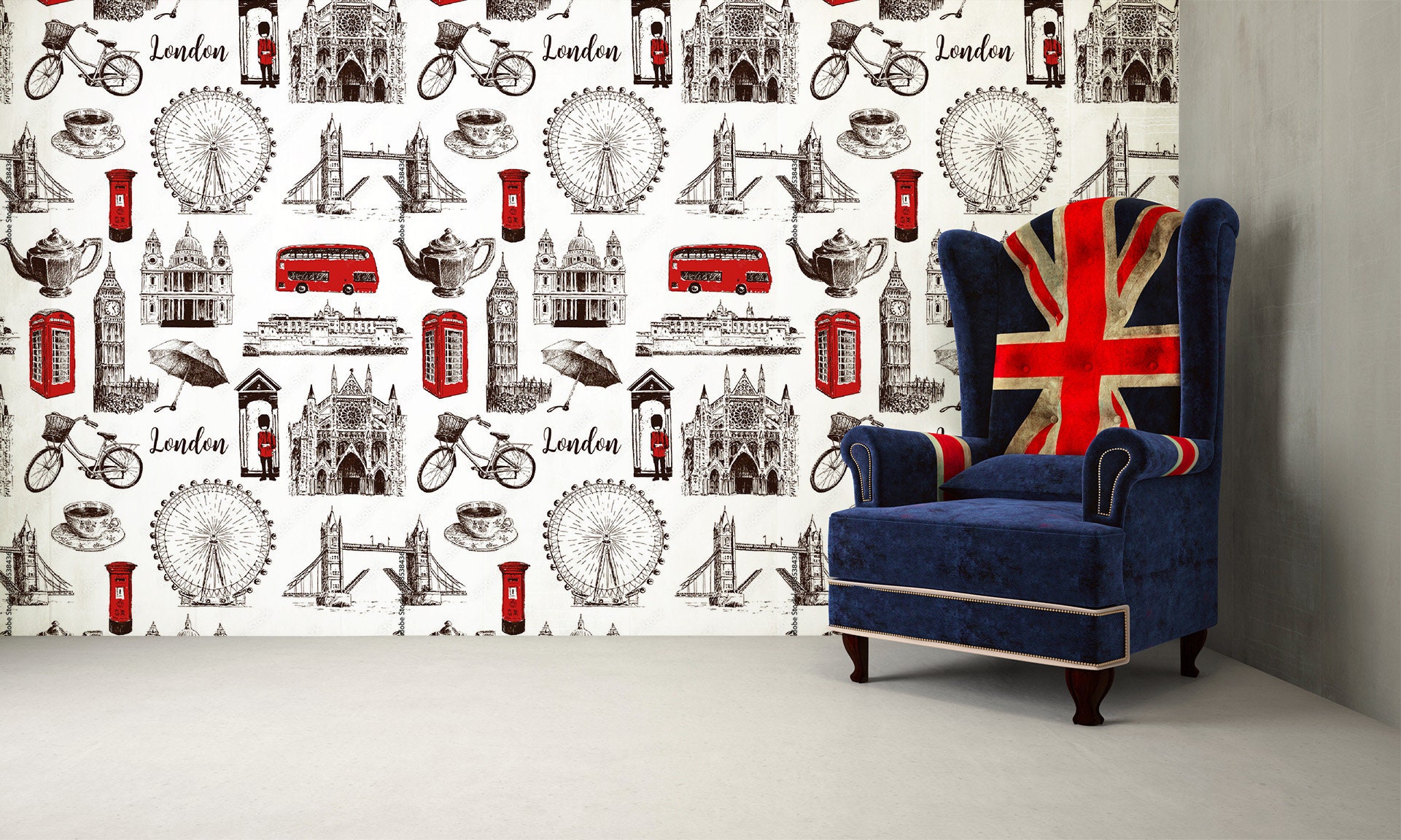London Symbols Wallpaper, Big Ben, Tower Bridge, Red Bus, City Pattern ...