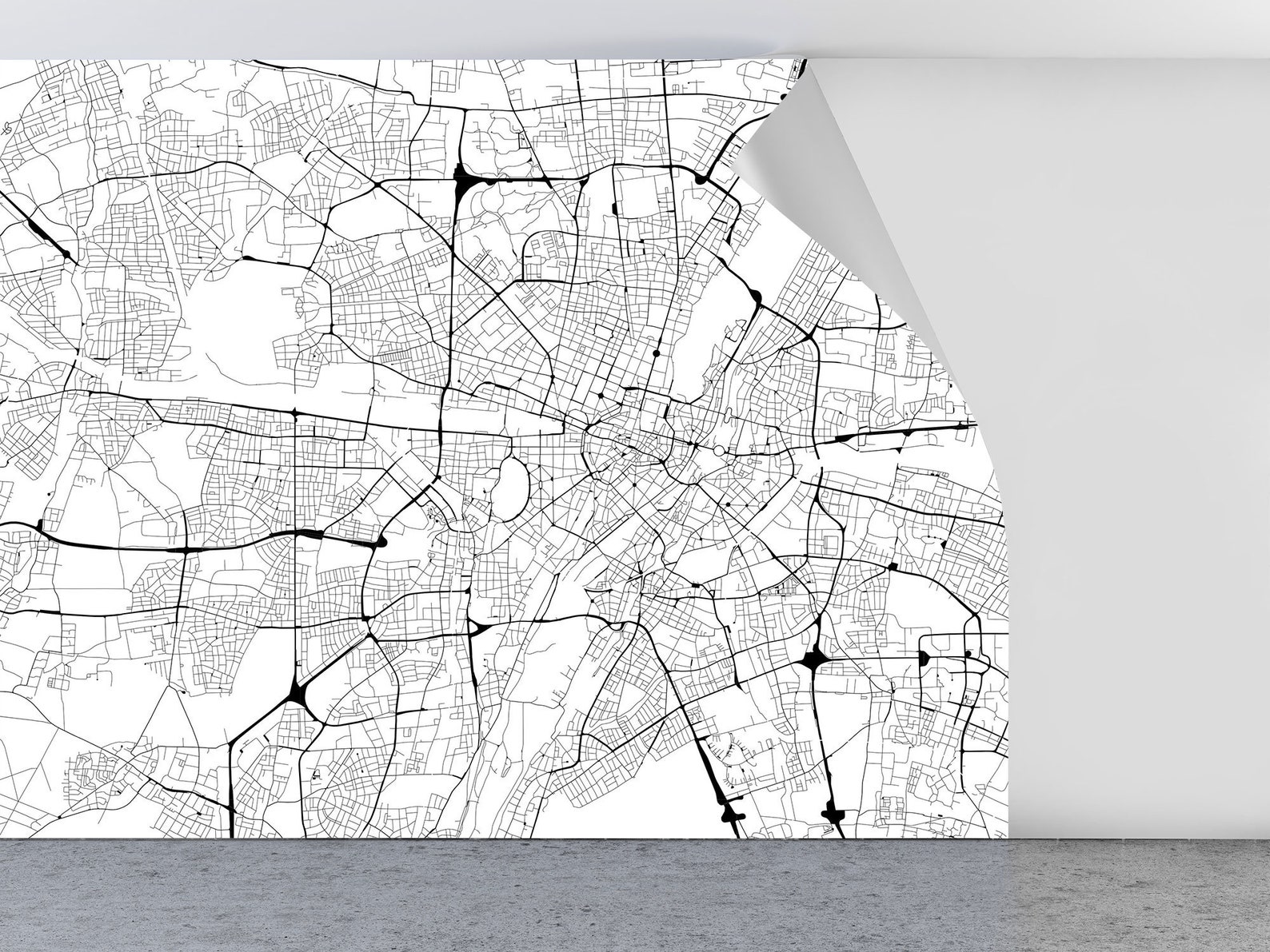 City Map Wallpaper, Streets of Munich Peel and Stick, Self Adhesive ...