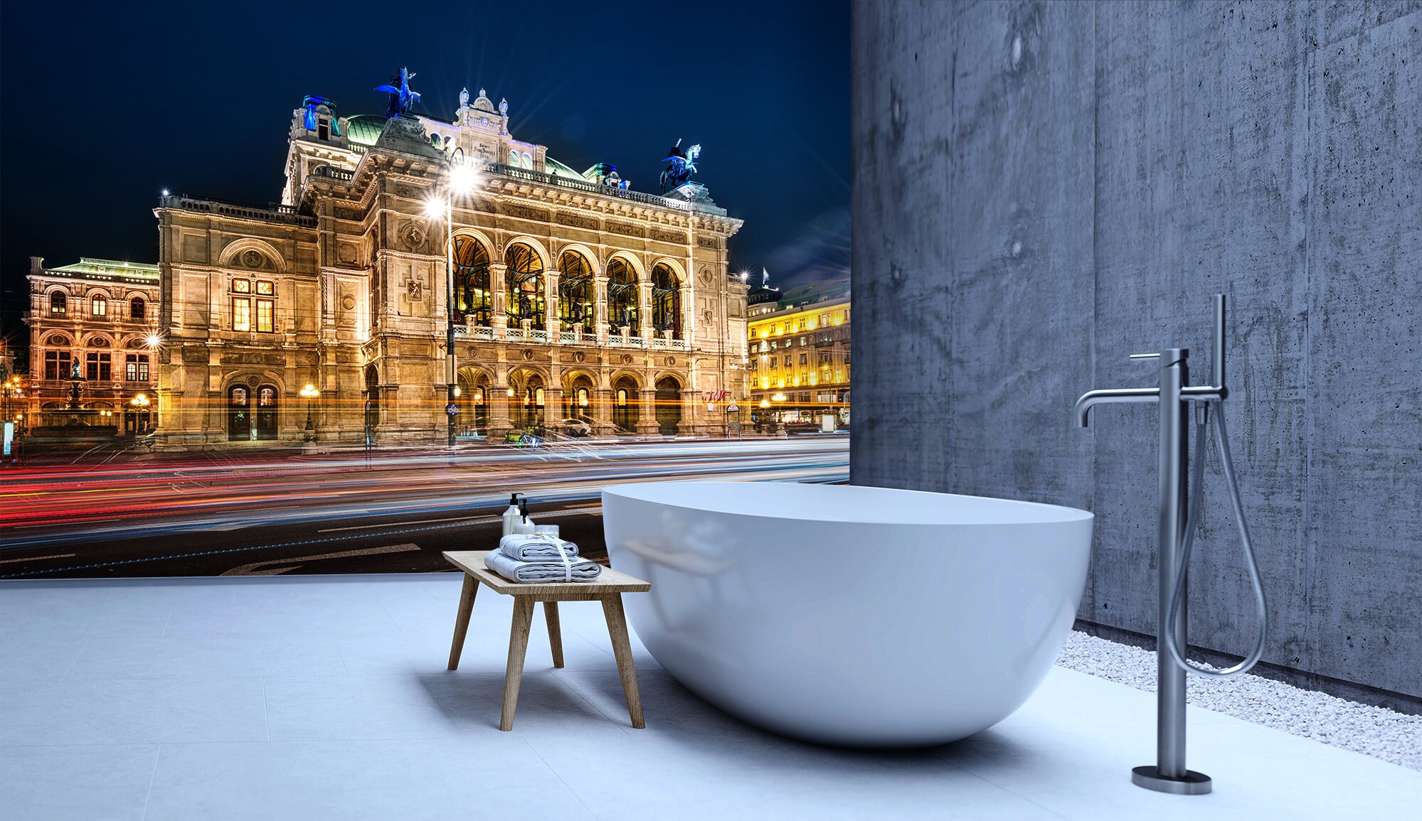 Wallpaper With Vienna State Opera at Night, Vienna, Austria | Peel and ...