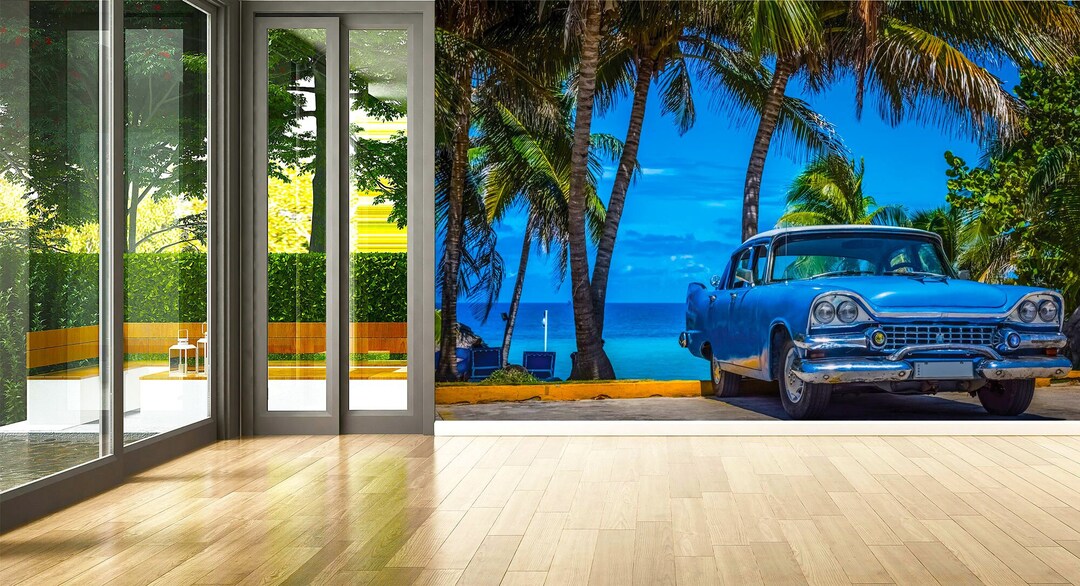 Classic Car Wall Mural Oldtimer Cuba Cadillac Removable Wallpaper Peel ...