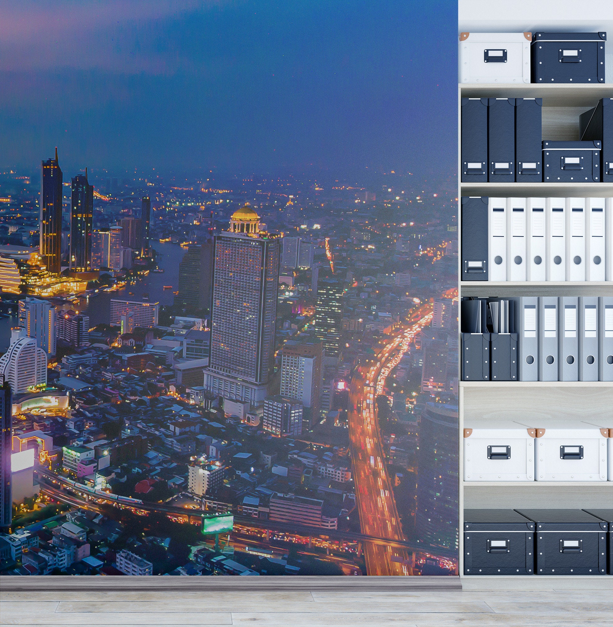 Cityscape Wallpaper, Bangkok City, Modern Capital, Wall Mural peel and ...