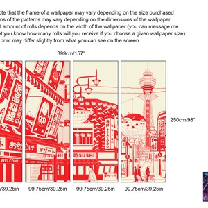 Osaka, Japan, Red Wallpaper | Peel and Stick, Self Adhesive, Wall Mural ...
