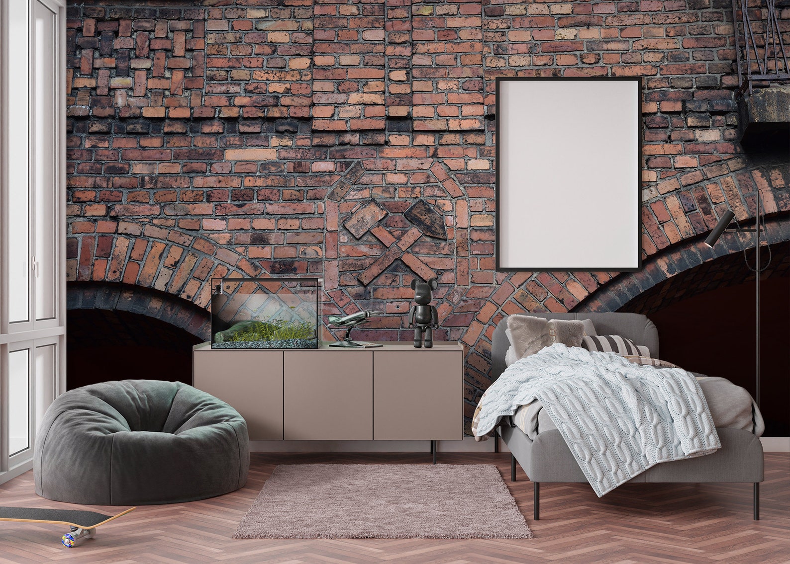 Brick Bridge Wallpaper Hammer and Pickaxe Symbol Katowice - Etsy
