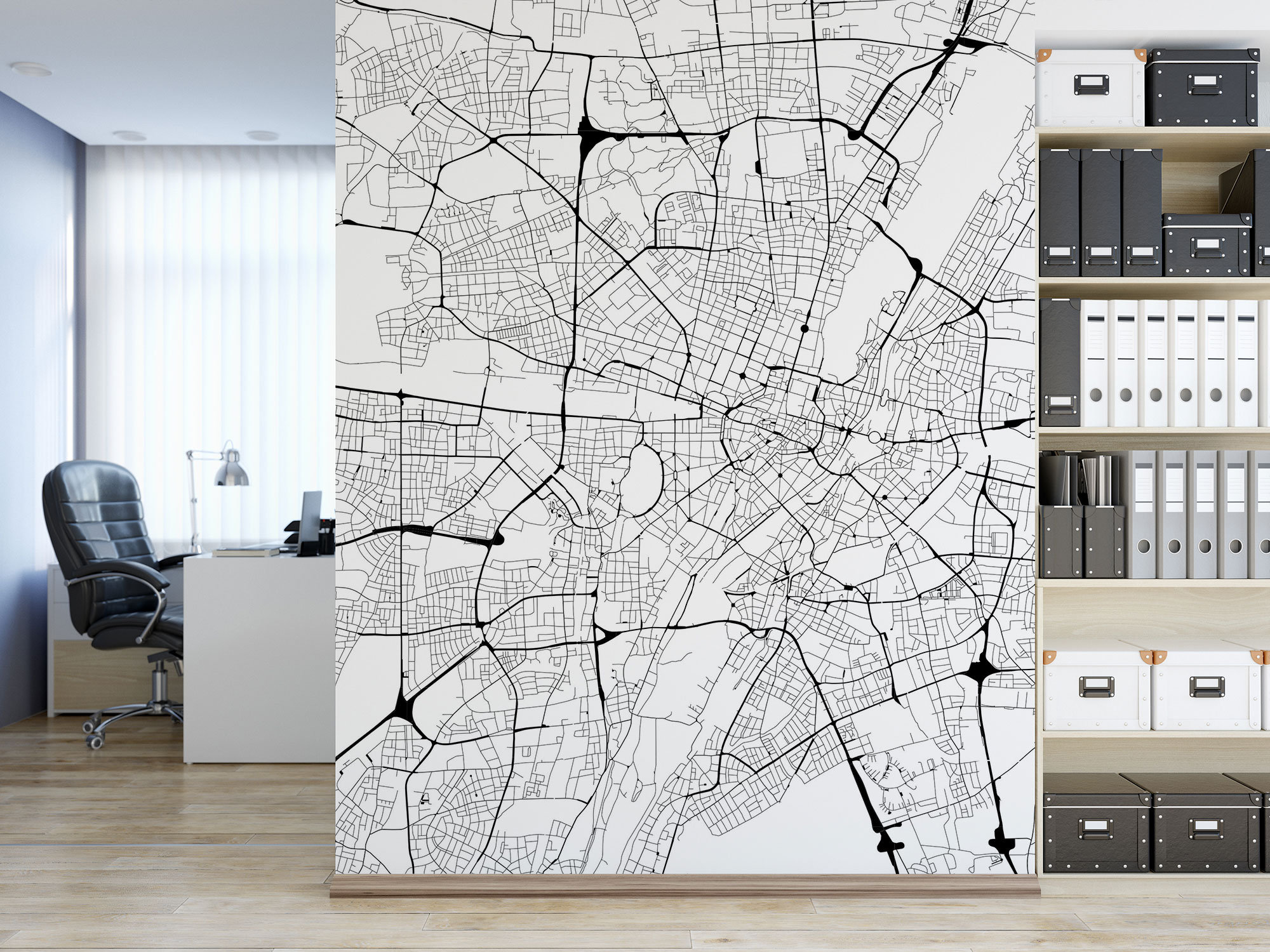 City Map Wallpaper, Streets of Munich Peel and Stick, Self Adhesive, Wall Mural, Street Map ...