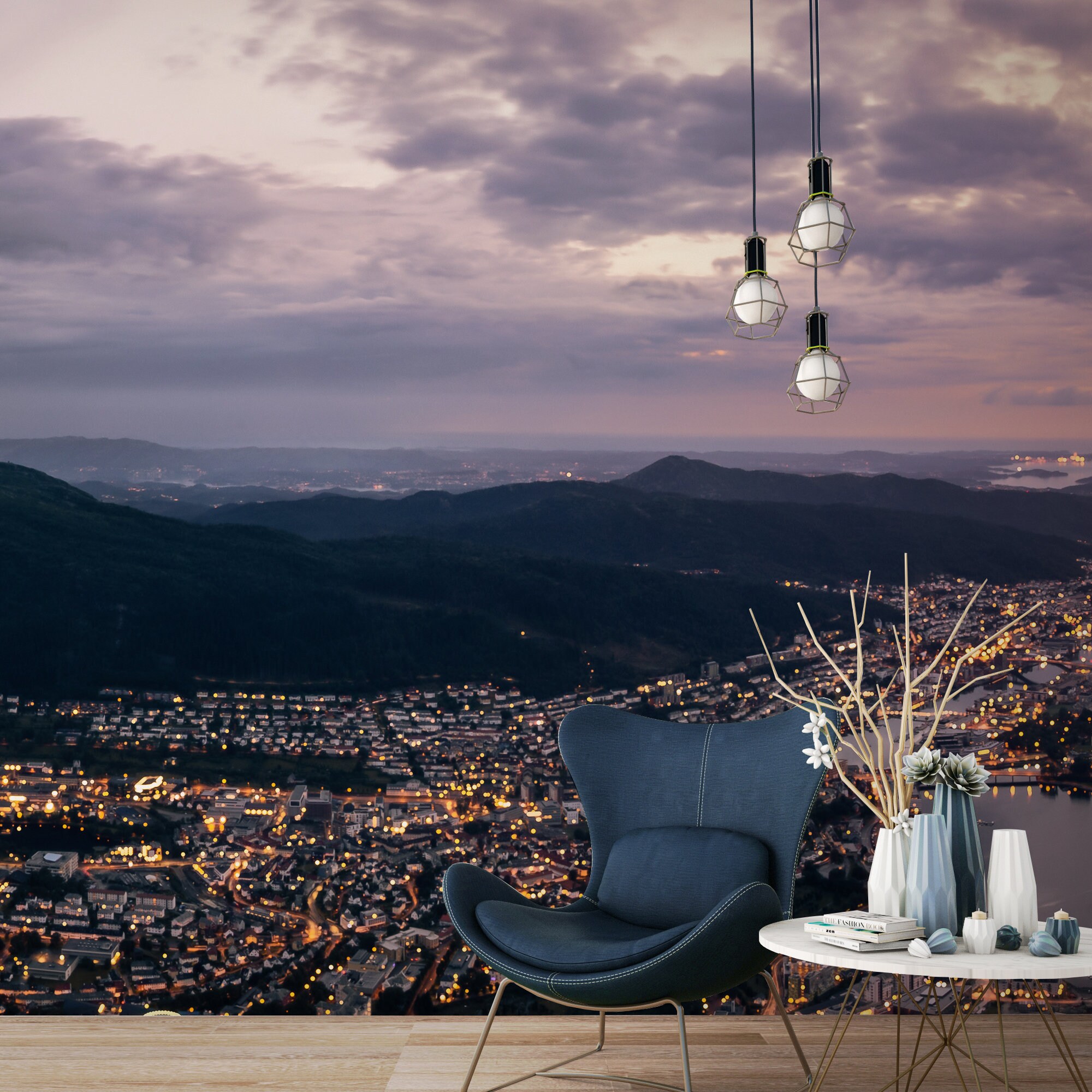 Bergen City Skyline Wallpaper, Norway Peel and Stick, Self Adhesive ...