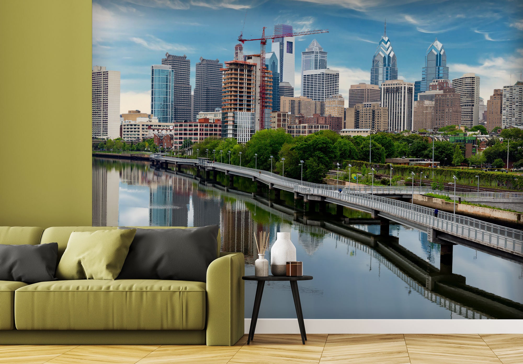 Philadelphia Wallpaper, Pennsylvania Skyline Peel and Stick, Self ...