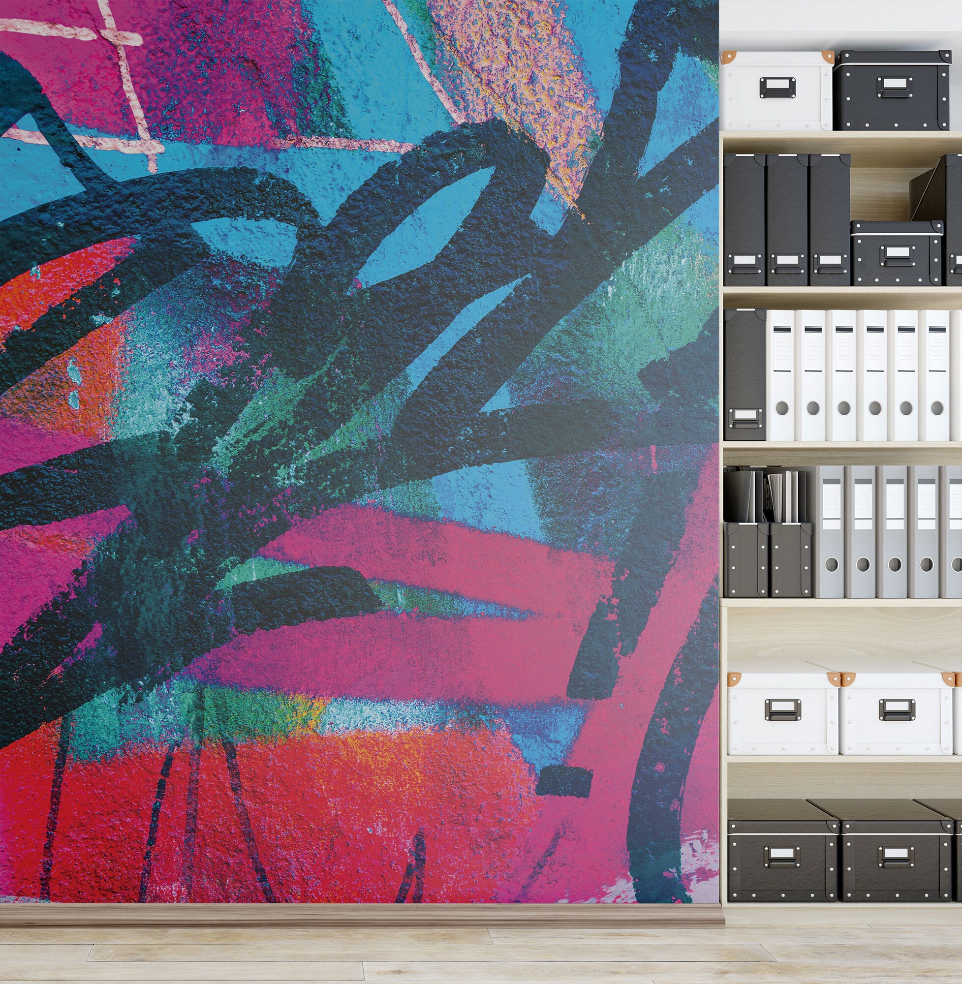 Colorful Graffiti Wallpaper, Modern City Abstract Street Art Peel and ...