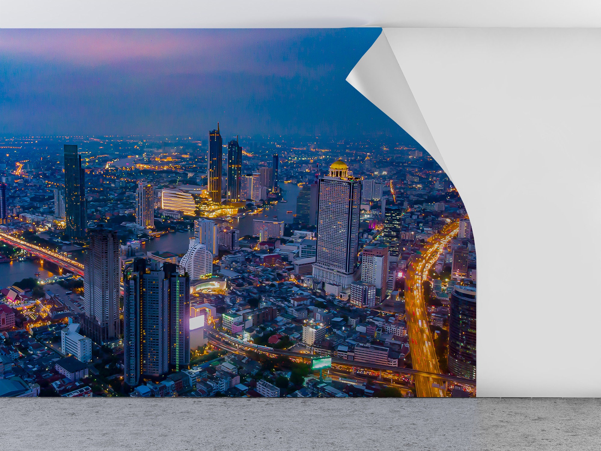 Cityscape Wallpaper Bangkok City Modern Capital Wall Mural - Etsy