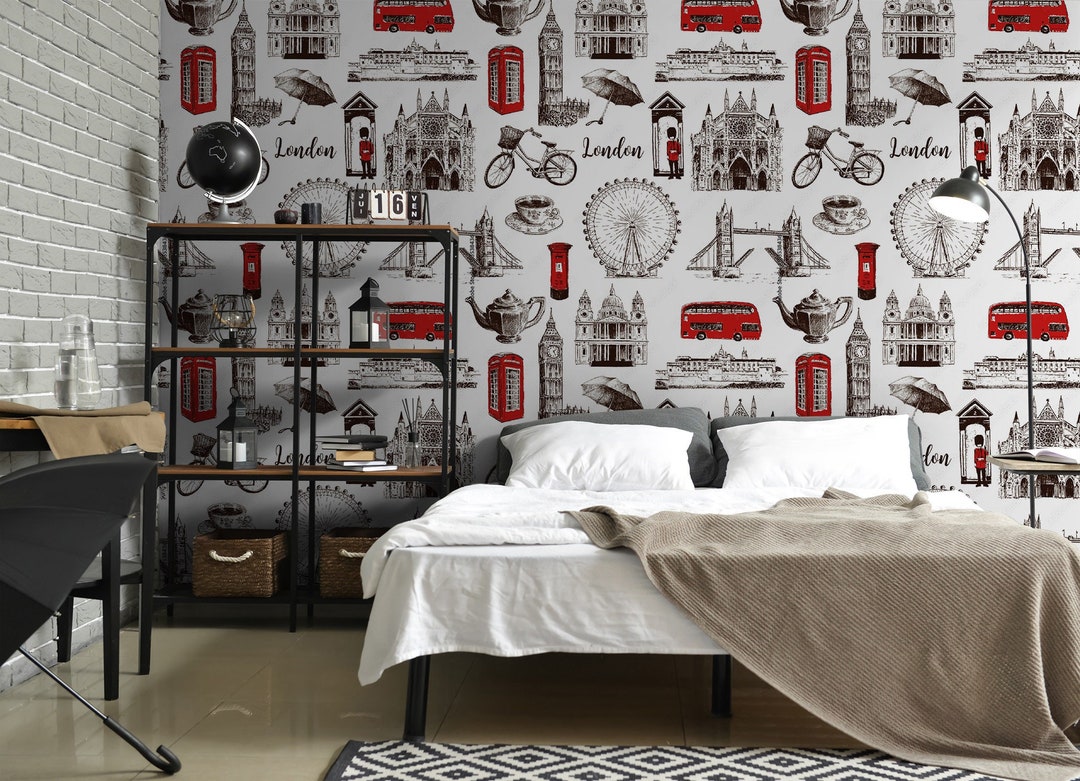 London Symbols Wallpaper, Big Ben, Tower Bridge, Red Bus, City Pattern ...