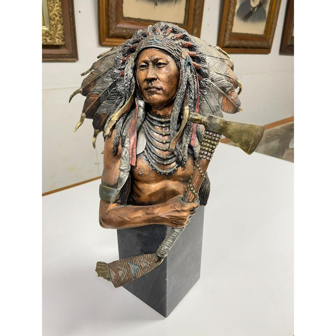 COA Eminent Crow Bronze Chief Plenty Coups by C A Pardell LEGENDS 250/ ...