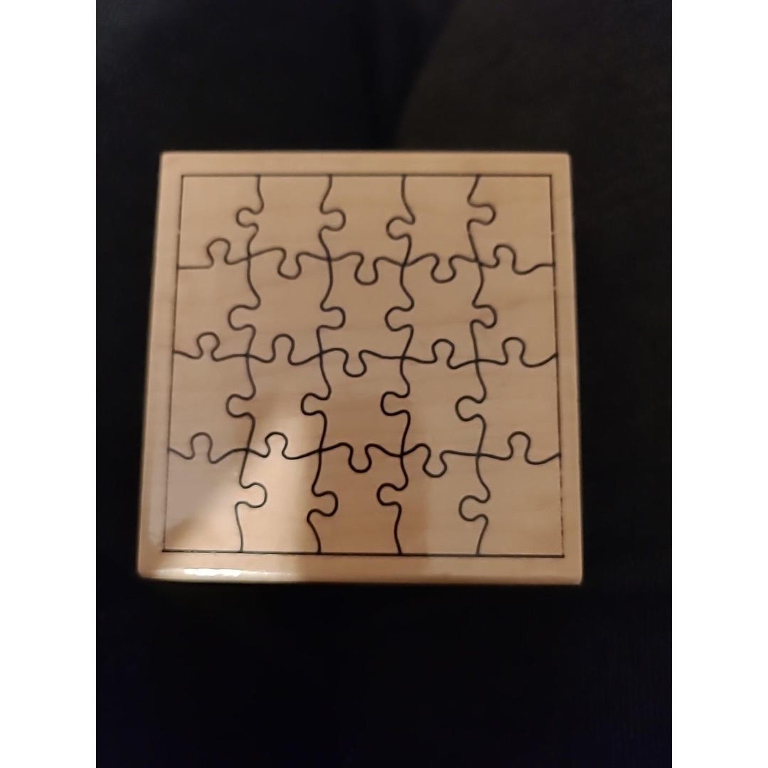 Jigsaw Puzzle Rubber Stamp Wood Mount Hampton Art Stamps 3.5in X 3.5in ...