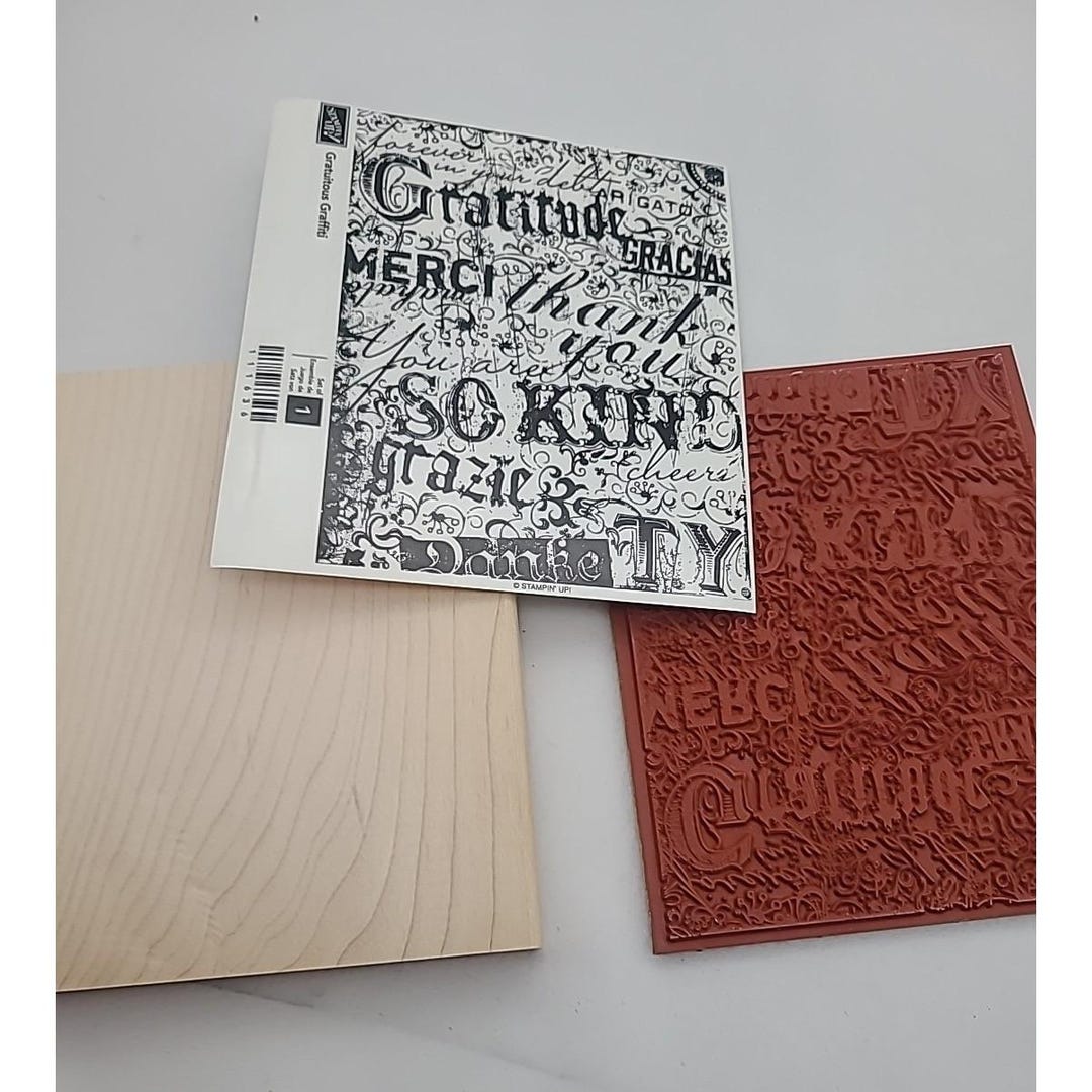 New Stampin up Gratuitous Graffiti Background Wood Rubber Stamp Junk ...