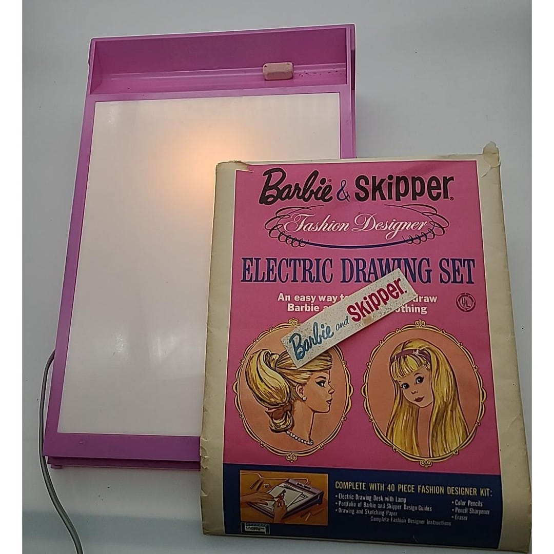 VTG 1965 Barbie & Skipper Electric Drawing Set Tested Working Lakeside ...