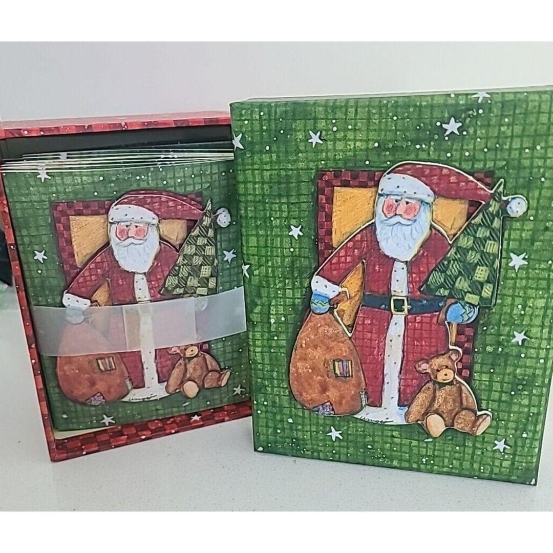 New Susan Winget 15 3D Santa Cards Envelopes Keepsake Box Vintage ...