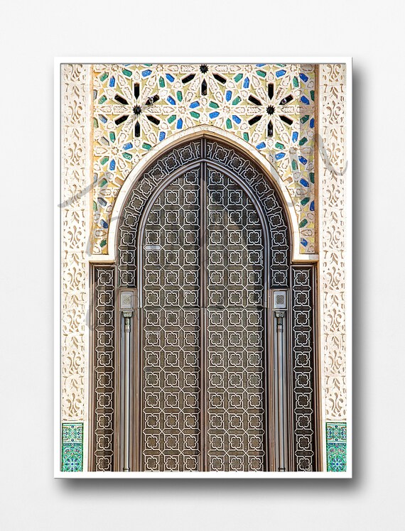 Ornate Arab Gate brown blue-green Islamic wall decoration | Etsy