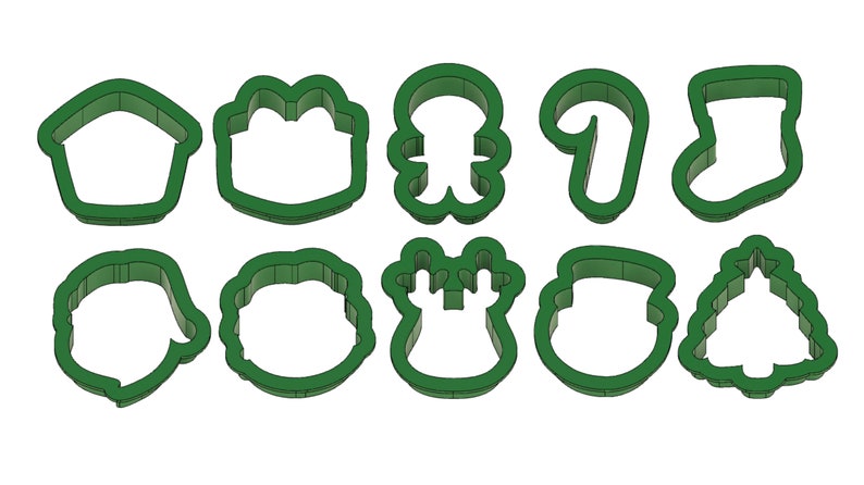 STL Files - Mini Christmas Themed Cookie Cutters Christmas Minis ...