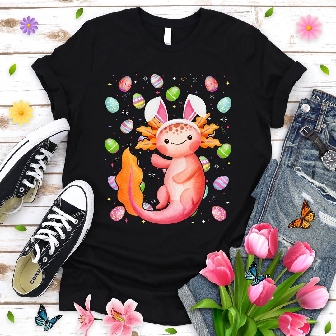 Easter Egg Lover Bunny Ear Axolotl Easter Sunday T-shirt for - Etsy