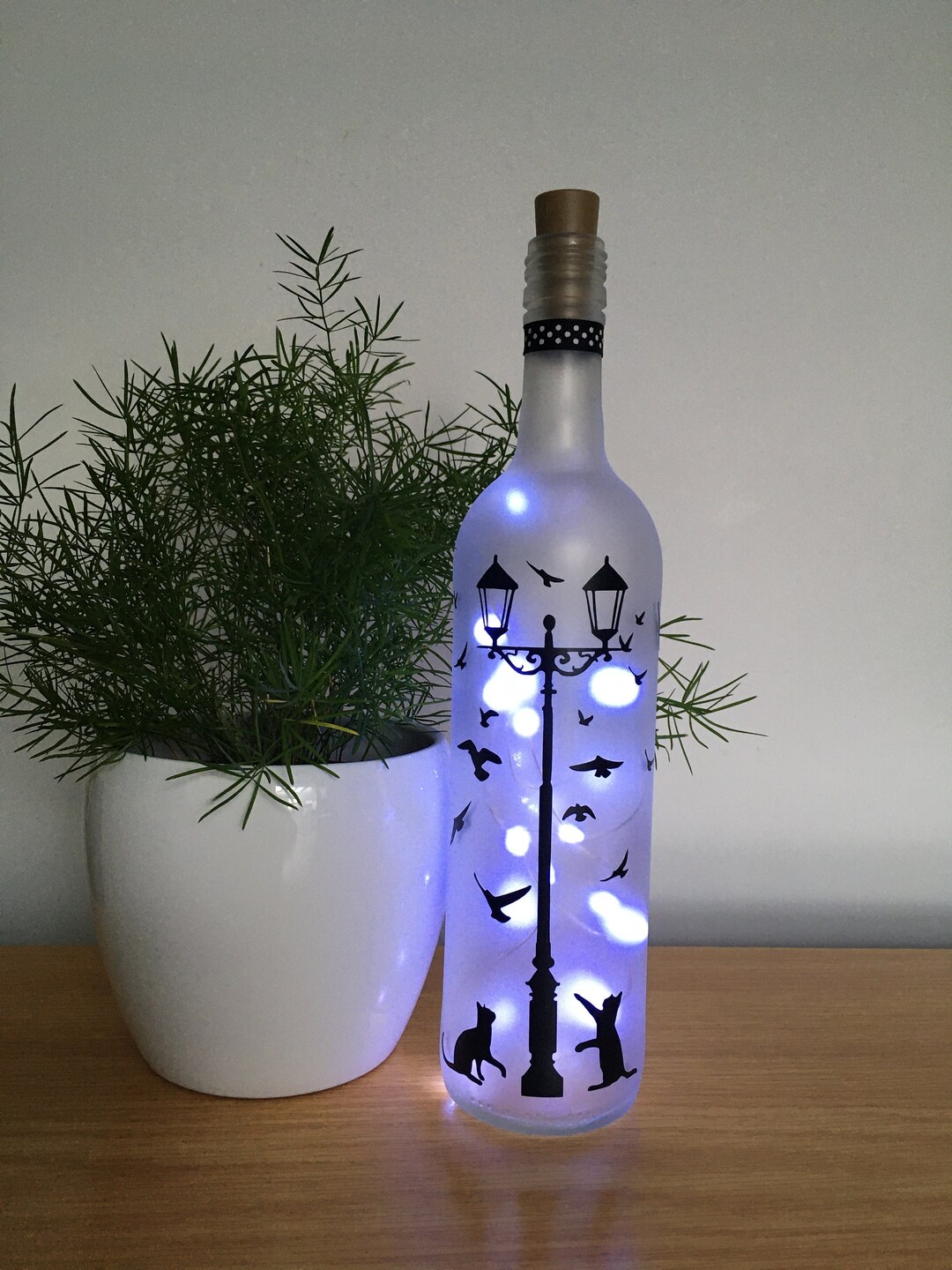 Cats Design Light up Bottle, Playful Cats, Cats Gift, Cats Decorative ...