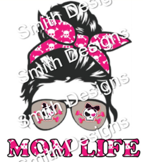 Mom Life Skull Digital Downloads | Etsy